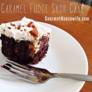 Caramel Fudge Skor Cake - The Gourmet Housewife