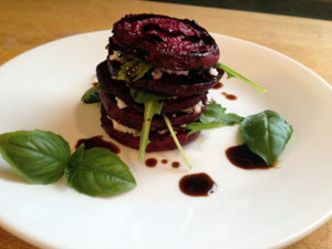 Stacked Beet and Arugula Salad - The Gourmet Housewife